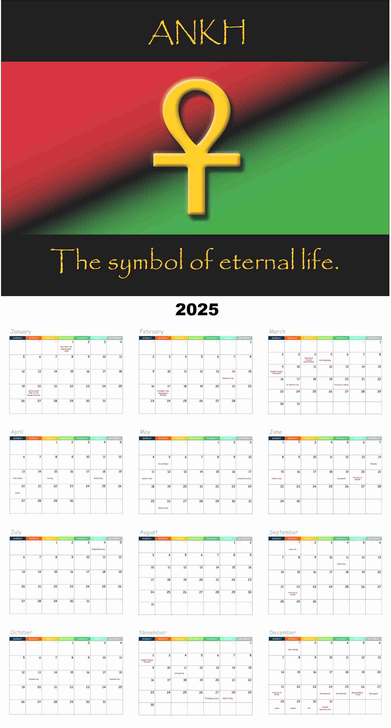 Ankh | 2025 Poster Wall Calendar | DobsonProducts.com