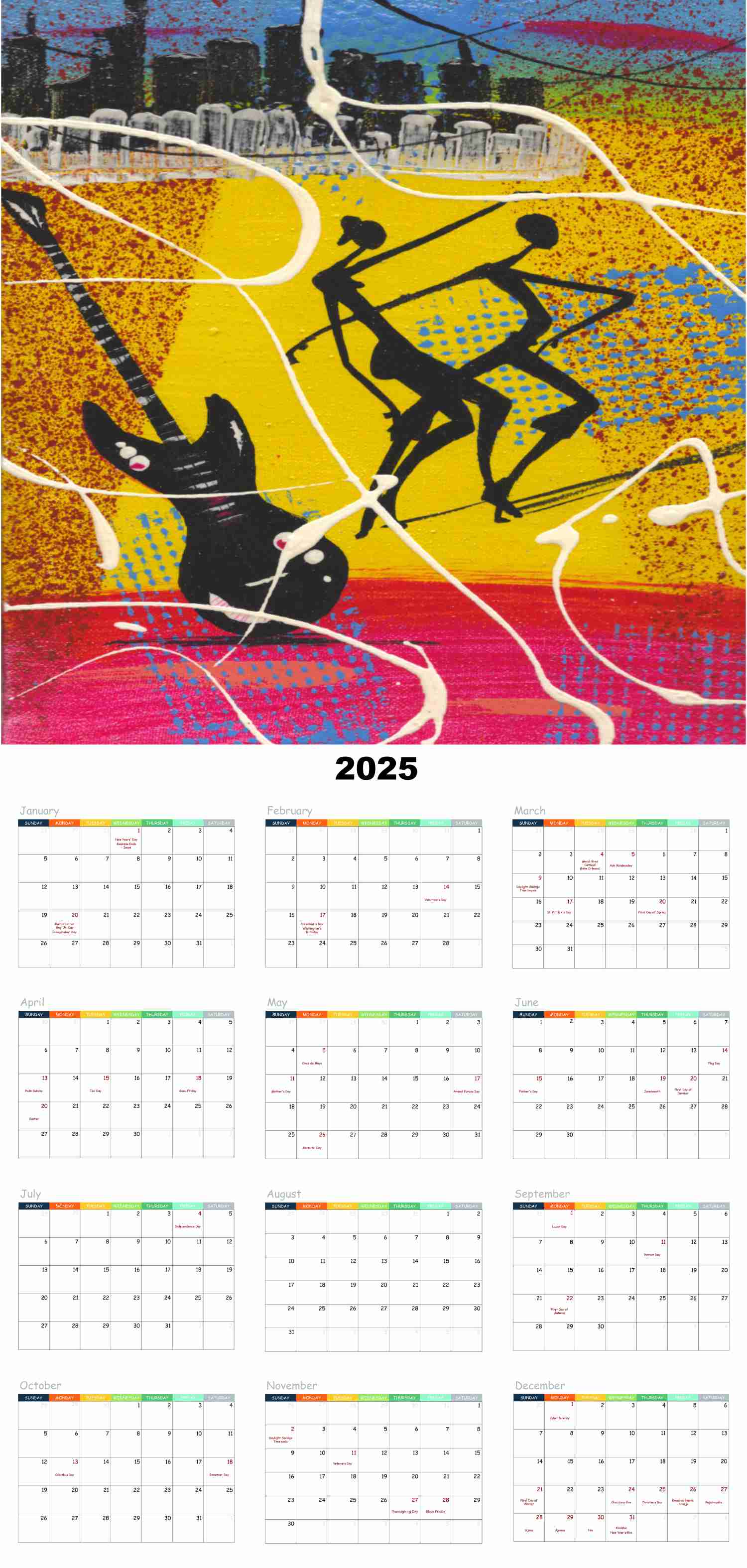 Cuban Guitar| 2025 Poster Wall Calendar | DobsonProducts.com