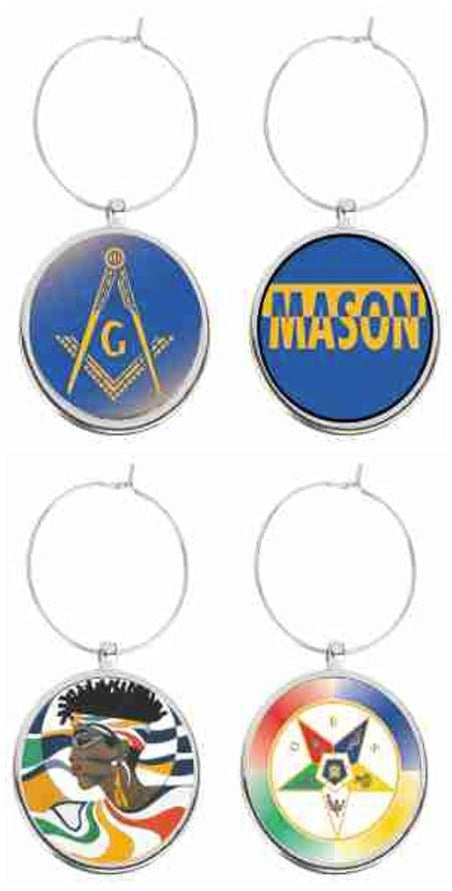 Wine Glass Charms | Masonic | Sets of 4 | DobsonProducts.com