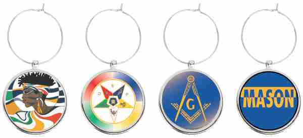 Wine Glass Charms | Masonic | Sets of 4 | DobsonProducts.com